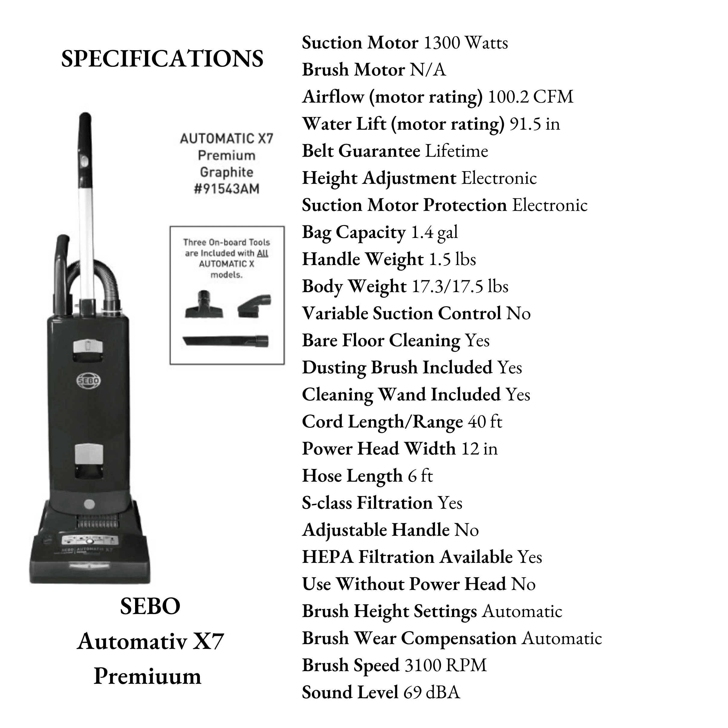 SEBO Automatic X7 Premium - Lowest Price Guarantee